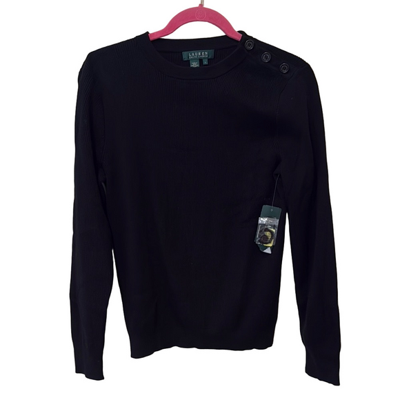 Lauren Ralph Lauren | Sweaters | Lauren Ralph Lauren Nwt Black Button ...